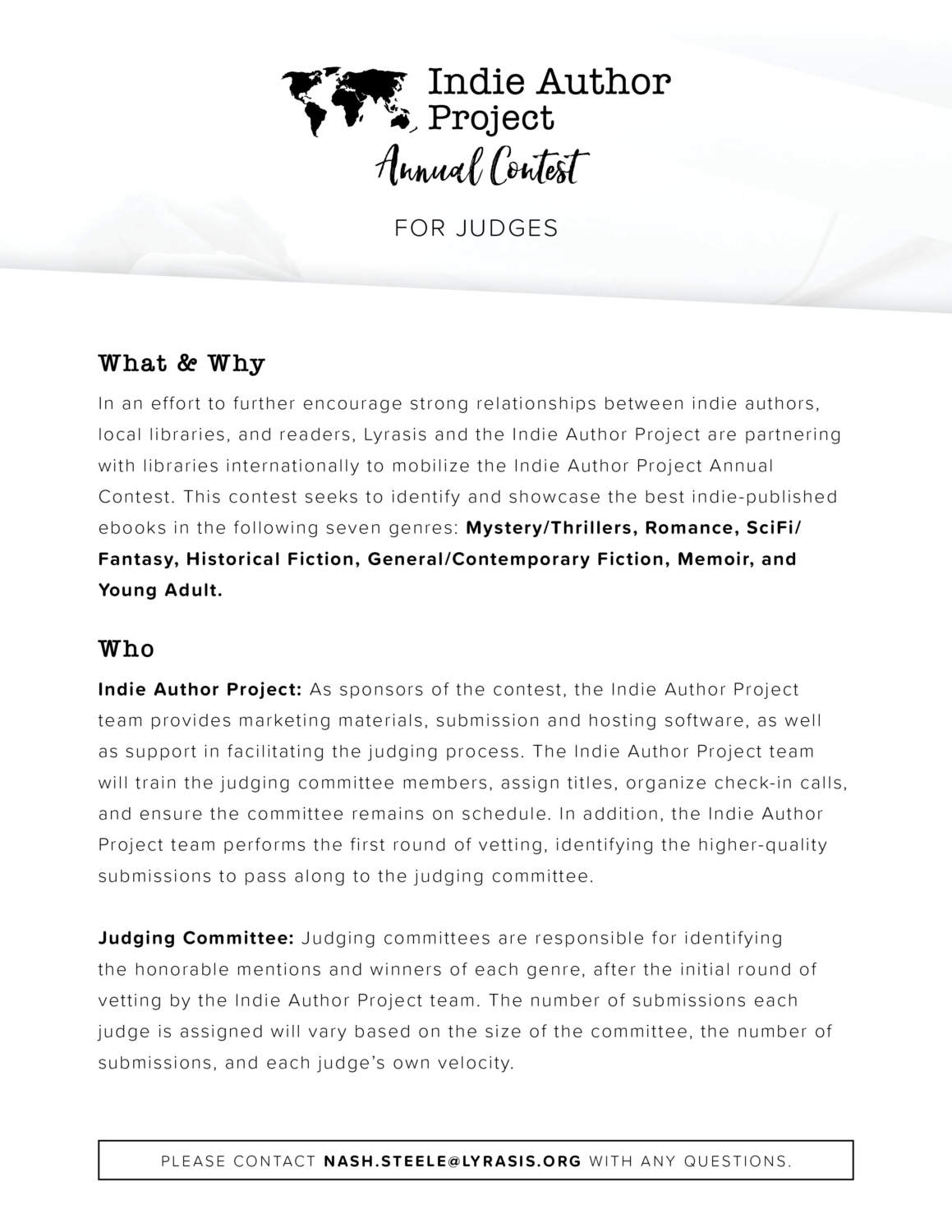 Indie Author Project Annual Contest - Library Resources